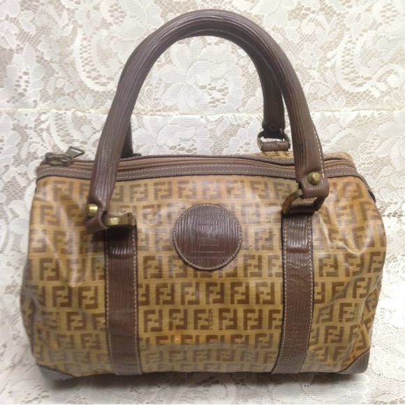 Fendi | Bags | Vintage Fendi Zucca Tan Speedy Boston Handbag 15in X 8in ...
